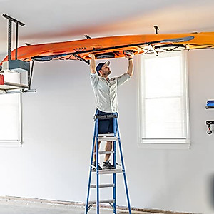 StoreYourBoard Single Kayak Ceiling Rack, Adjustable Storage Mount, Overhead Garage System