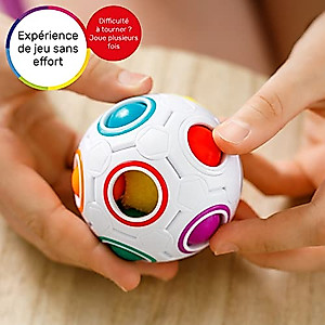 CUBIDI® Original Rainbow Puzzle Ball I Brain Teasers for Kids Ages 6-10 I for Boys and Girls 6+ Years I Travel Toy for Children | Fidget Ball Magic Ball