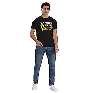Vietnam Veteran T-Shirt Men Shirt Short Sleeve Novelty Tee Black