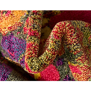 Unique Loom Estrella Collection Floral, Landscape, Abstract, Modern, Fields Area Rug, 5' 1" x 8' 0", Multi/Green