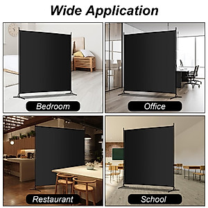 Carivia Single Large Panel Room Divider, 6 Ft Tall Privacy Screen Room Divider,Freestanding Room Partition Wall Divider,Lightweight Room Divider Screen for Home Office,69''W x 70''H, Black