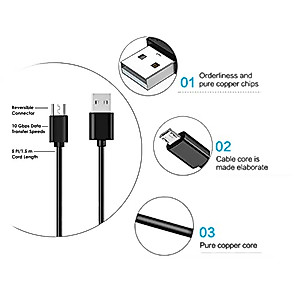 Fast Wall Charger Charging USB Cable Cord for LG Aristo 2 plus, Stylo 2V/Stylo 3 2 Plus,K4 K3 K8 K10 K20 V k20 plus K30 K40,Arena 2, Aristo 3 4 plus 5/LG Phoenix 3 4 Escape 2 3 Plus Harmony 3 Phone