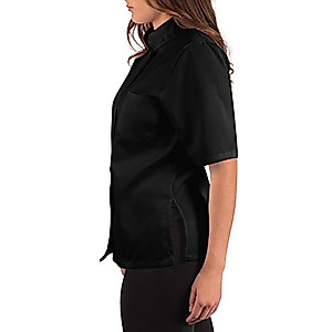 Womens Black Classic Short Sleeve Chef Coat, 2XL