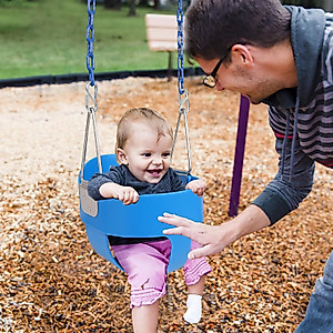 RedSwing Heavy-Duty High Back Half Bucket Toddler Swing Seat with Coated Swing Chains and Safety Strap