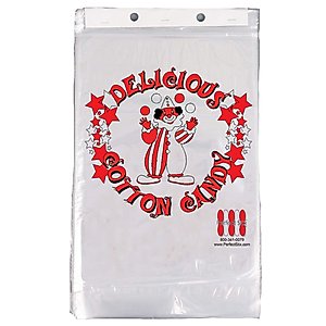 Perfectware Cotton Candy Bags 100ct. PW-Cotton Candy Bags 100ct, Clown Design
