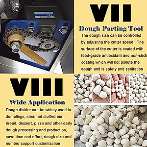 INTSUPERMAI Electric Dough Divider Commercial Dough Divider Cutter Auto Dough DIviding Cutting Machine Quantitative 0.18oz-17.6oz