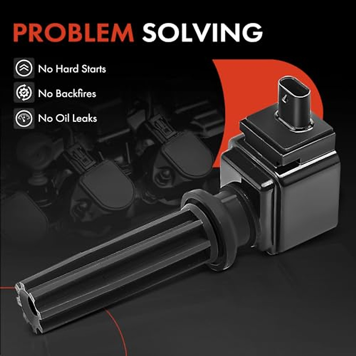 A-Premium 4PCS Ignition Coil Packs Compatible with Ford, Lincoln, Jaguar & Land Rover Vehicles - [2.0L 2.3L 2.5L] - Explorer 2013-2019, Focus 2012-2018, Fusion 2013-2020, MKC 2015-2019, LR2 2013-2015