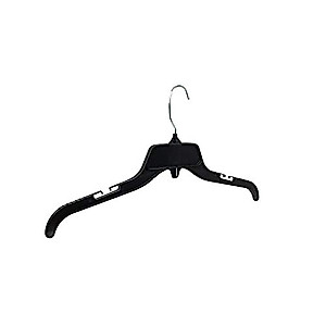 Hangon Recycled Plastic with Notches Shirt Hangers, 17 Inch, Black, 25 Pack