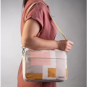 DIVERSEBEE Large Bible Cover with Handles and Shoulder Strap, Bible Carrying Case for Women, Bible Tote Bag, Bible Book Cover, Bible Accessories, Christian Gift (Geometric)