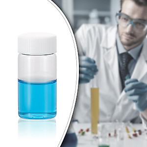 Njvial 36Pcs 20ml Small Glass Vials with White Lids Lab Sample Vials Empty Refillable Perfume Travel Mini Glass Bottles with Screw Caps for Essential Oils