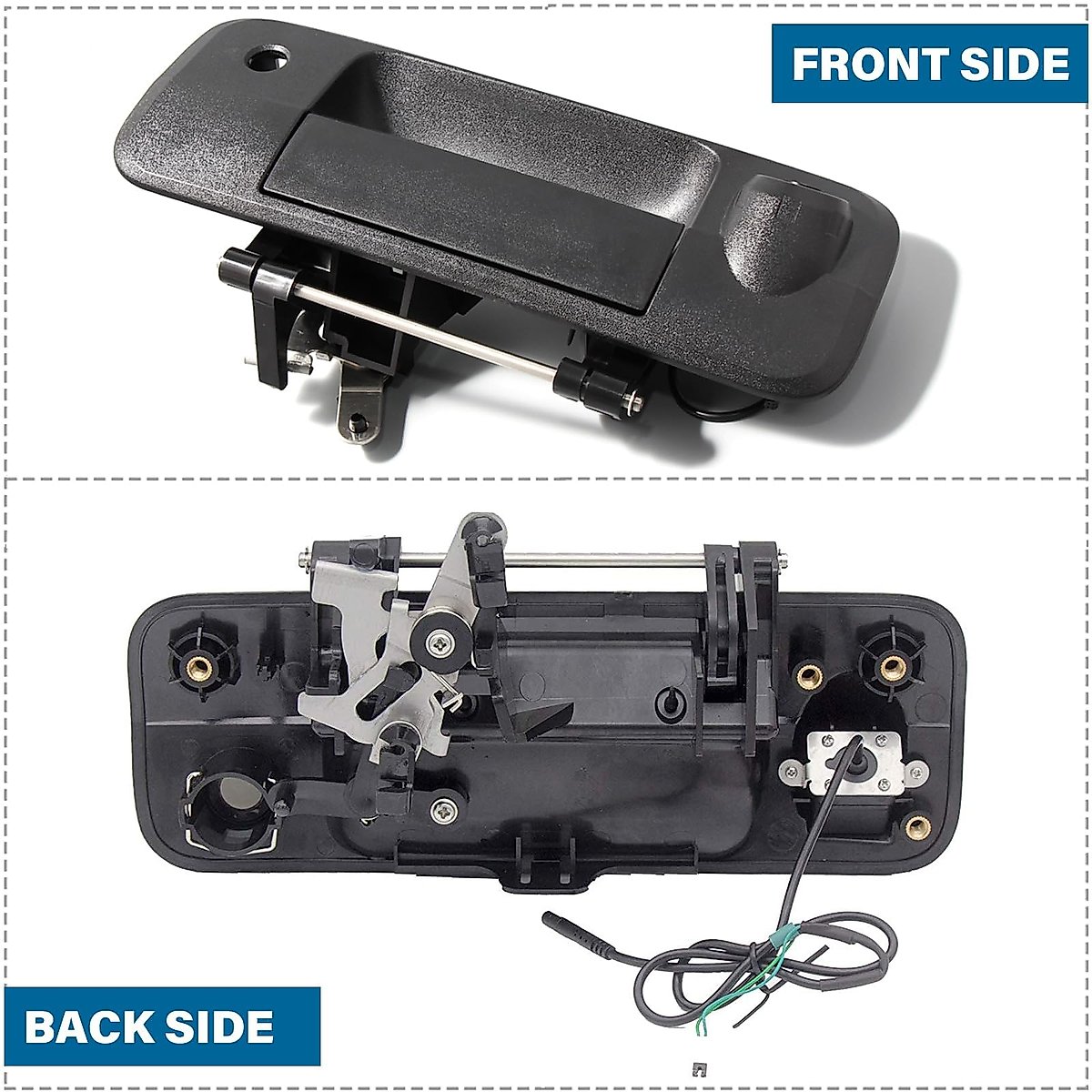 EWAY Tailgate Handle Backup Camera for Toyota Tundra 2007-2013 Reversing Camera Tailgate Liftgate Latch Handle with Rear View Camera Replacement Kit Replaces# 69090-0C051, 690900C051, 81214, TO1915119