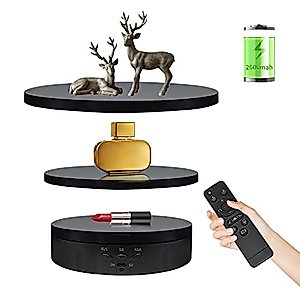 ZLMONDEE Remote Motorized Rotating Display Stand Turntable Motorized Lazy Susan with 5.74/7.08/8.66 inch Replacement Cover for Photography Products and Shows (Black)