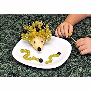 Makerstep 100% Natural Bamboo Toothpicks 1000 Pieces, Sturdy Cocktail Safe Large Round Storage Box Party Appetizer Olive Barbecue Fruit Teeth Cleaning Art Crafts