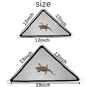 Nuatpetin 2 Pairs Reptile Hammock, 2 Sizes Bearded Dragon Hammocks Breathable Mesh Habitat Climbing Terrarium Accessories, Triangle Stable Lizards Lounger for Bearded Dragon Lizard Chameleon Snakes