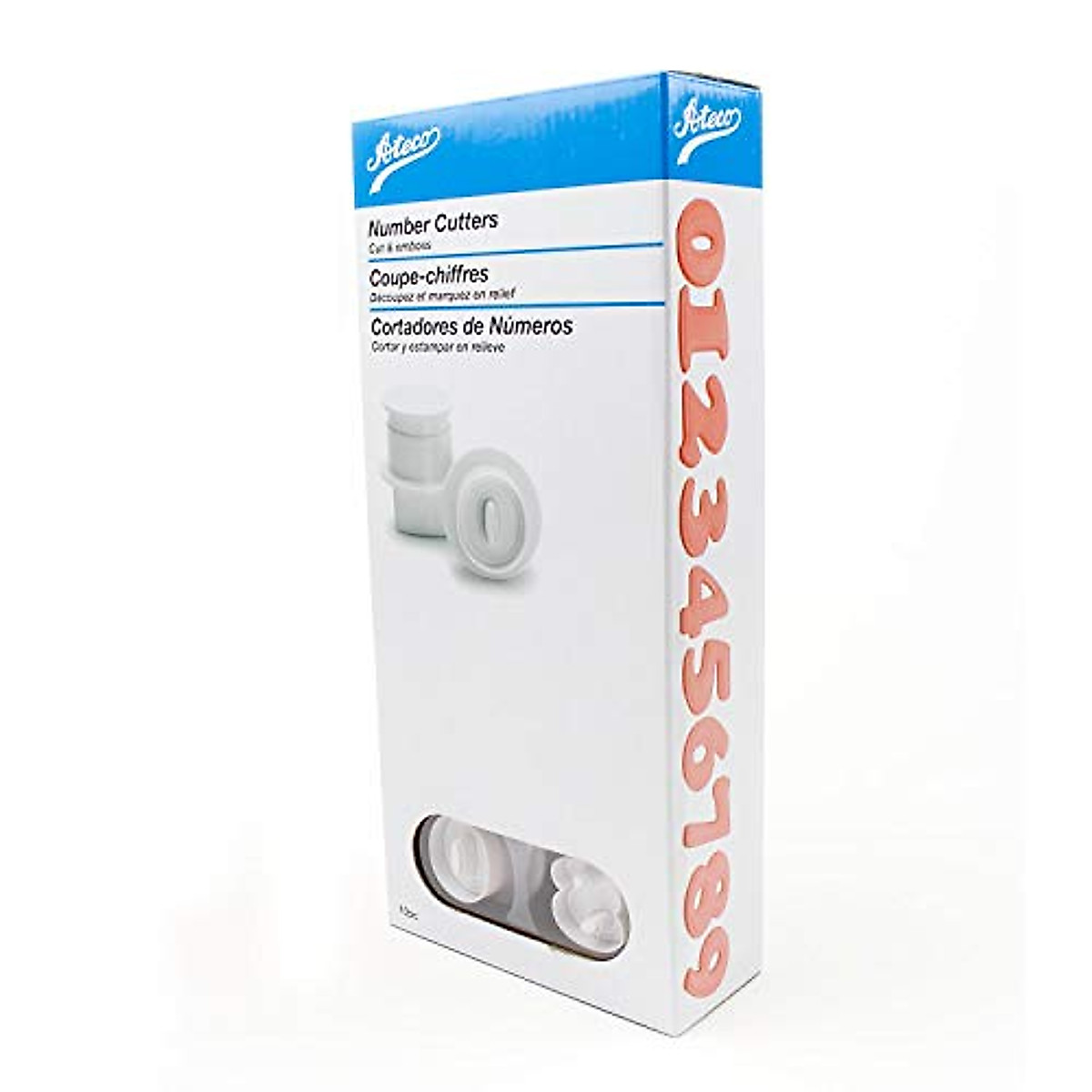 Ateco Fondant and Dough Plunger Cutter and Embosser, 10-Piece Set