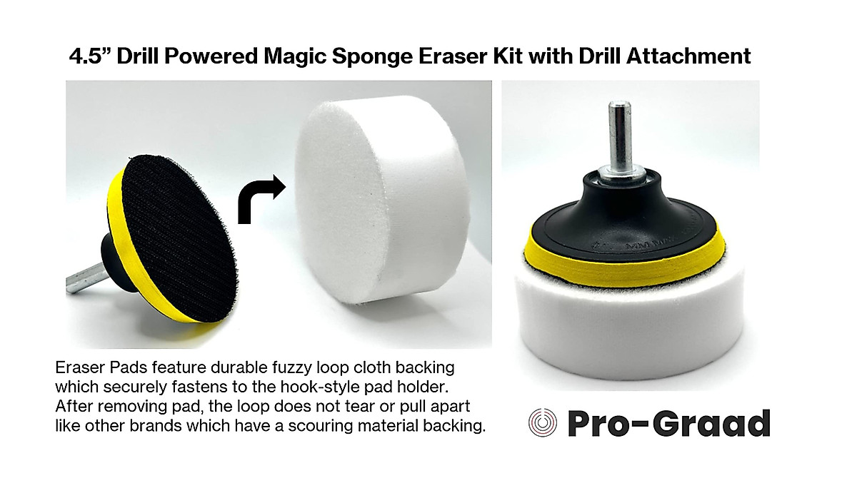 4.5” Drill Powered Magic Sponge Eraser Kit - 6 Pieces