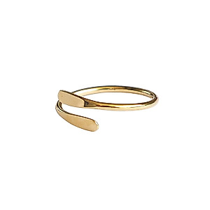 Handmade Gold Wrap Band Adjustable Toe Ring, Yellow Gold Plated over Sterling Silver, Thin Dainty Open Toe, Pinky or Knuckle Rings for Women, By MiYa Jewelry Creations