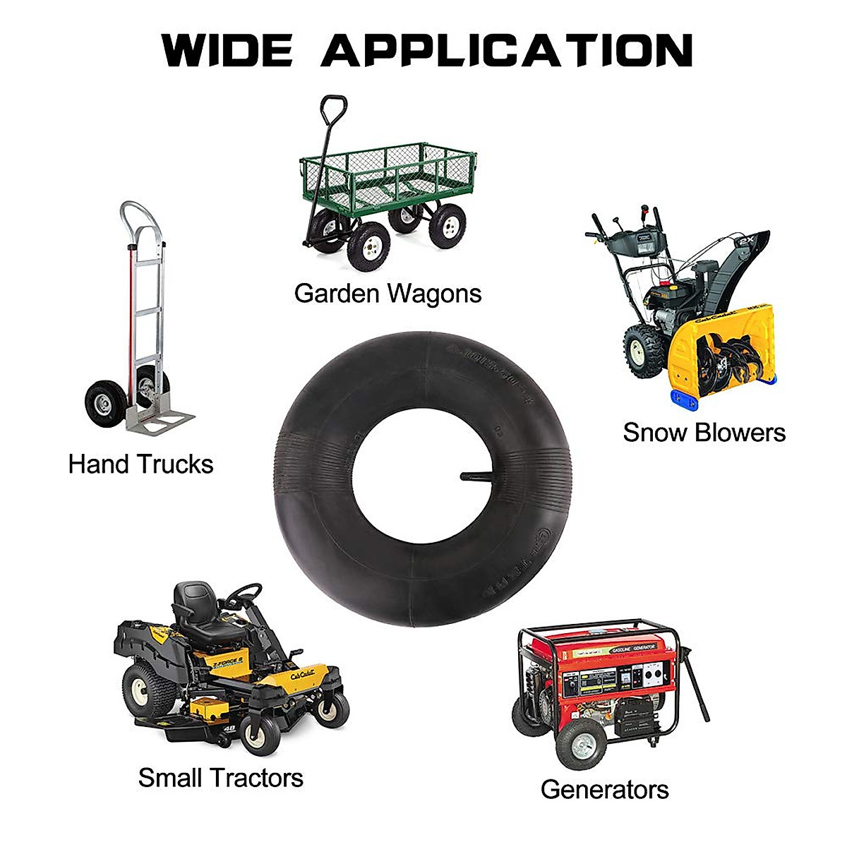 4.10/3.50-4" Inner Tube with TR-4 Straight Valve Stem, Heavy Duty 410/350-4 Replacement Tube for Hand Truck, Dolly, Hand Cart, Utility Wagon, Snow Blower, Lawn Mower, Wheelbarrow, Generator and More