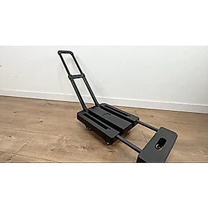 Mount Plus A3 Folding Hand Truck, 6 Wheels Fold Up Hand Cart with 2 Elastic Ropes, Portable 500lbs Capacity Heavy Duty Luggage Cart, Utility Dolly Platform Cart for Car, House and Office