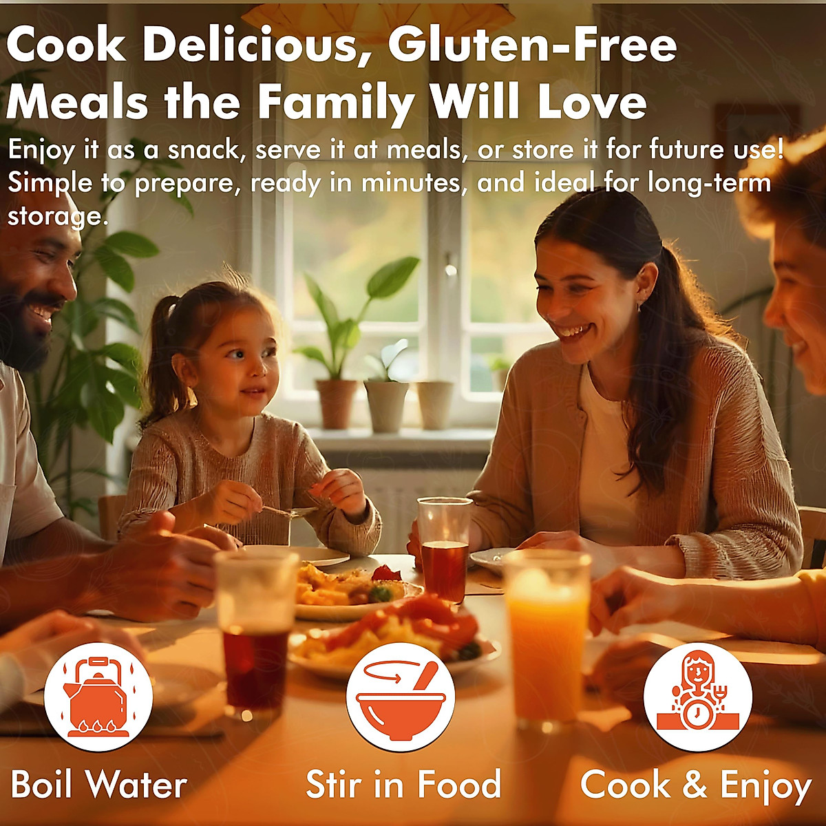 Numanna No-Gluten Family Pack Bucket 126 Servings Breakfast, Lunch, Dinner Meals Non-Gmo, No Msg, No Added Preservatives Easy to Prepare Emergency Survival Food Made in USA 25 Year Shelf Life