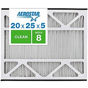 Aerostar 20x25x5 MERV 8 Pleated Replacement Air Filter for Trion Air Bear 229990-102, 1 Pack (Actual Size: 20 3/8" x 24 1/4" x 4 3/4")