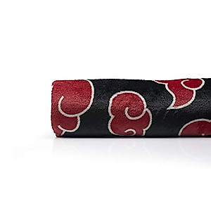 JUST FUNKY Naruto: Shippuden Akatsuki Red Cloud Anime Throw Blanket | Naruto Blanket Anime Soft Blankets and Throws | Official Naruto: Shippuden Akatsuki Blanket | Measures 60 x 45 Inches