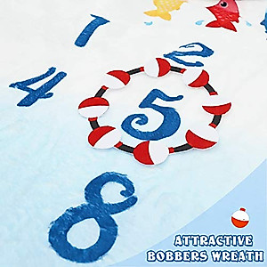 Gone Fishing Baby Monthly Milestone Blanket Little Fisherman Bobber Photo Prop Blanket The Big One Ideas for Newborn Boy and Girl Nursery Décor 40" X 50"