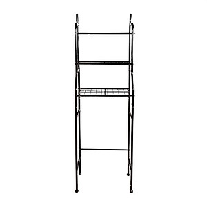 HAHRIR 3-Shelf Bathroom Organizer Over The Toilet Space Saver Bathroom Corner Stand Storage Organizer, Black