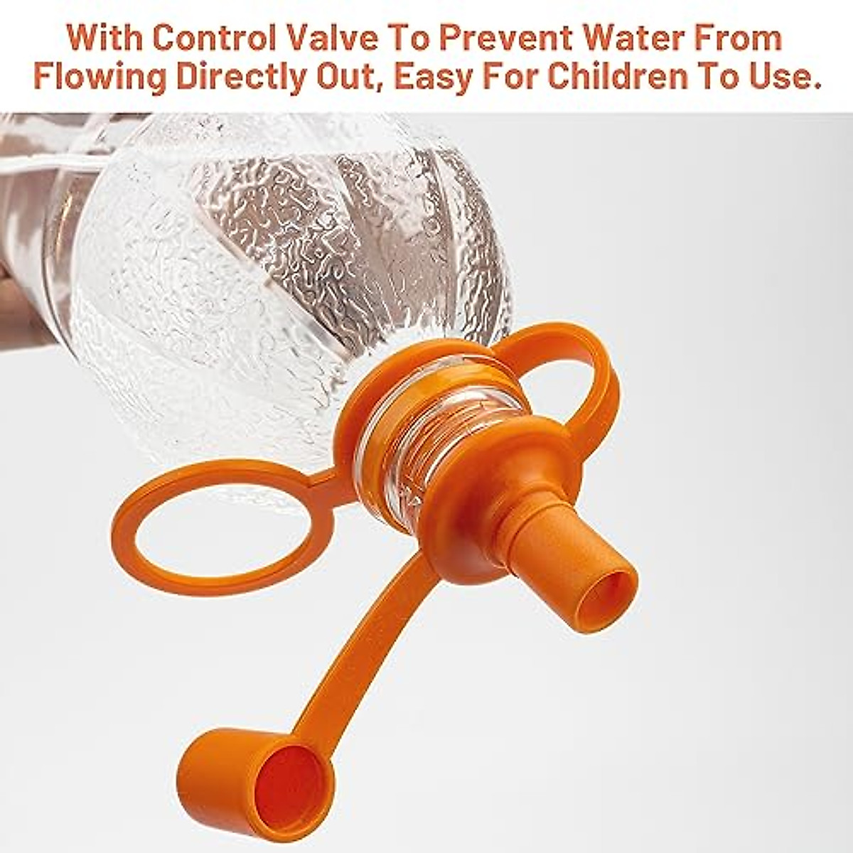 Silicone Baby Water Bottle Cap, Bottles Top Spout Adapter Replacement for 28mm Standard Water Bottles, for Kids and Adults, Protects Kids Mouth - BPA Free - 4 Pack