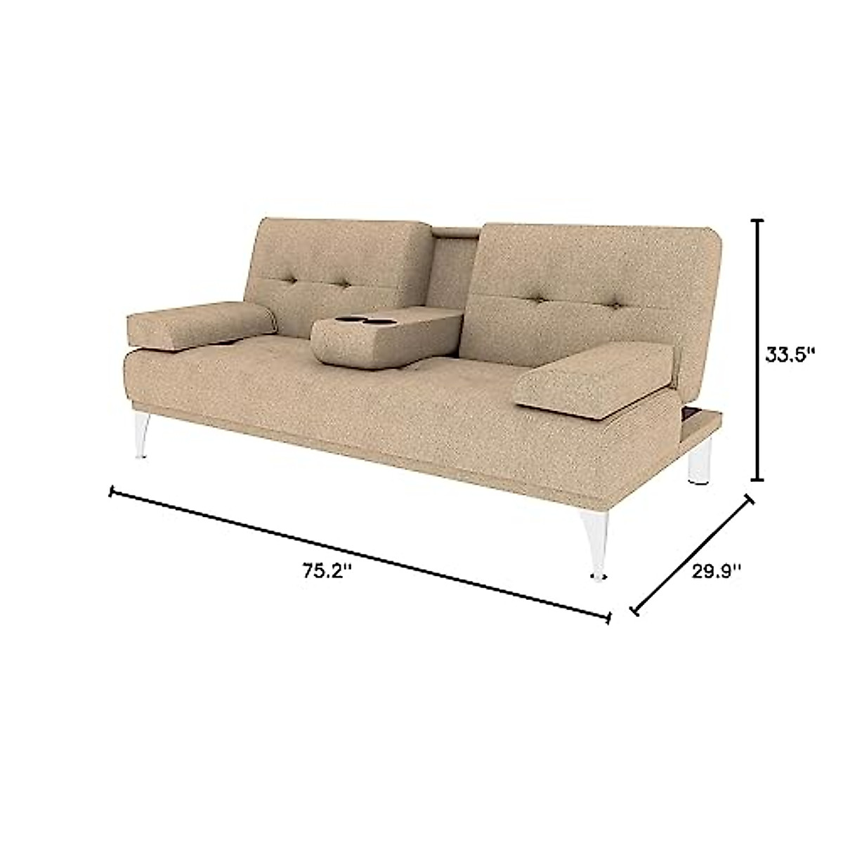 Serta Convertible Sofa, Sand
