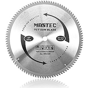 MASTEC 10-Inch 100T Carbide Tooth TCG for Aluminum Saw Blade with 5/8-Inch Arbor