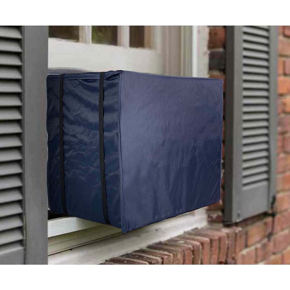 Qualward Window Air Conditioner Cover for Outside Unit, AC Covers for Outdoor Window Small Size - 21.5"W x 16"D x 15"H Inches, Blue