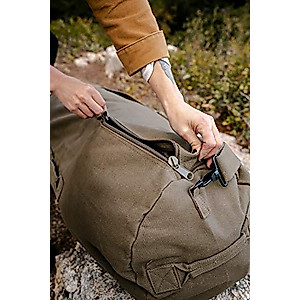 Stansport Zippered Canvas Deluxe Duffel Bag - O.D. Green (1232)