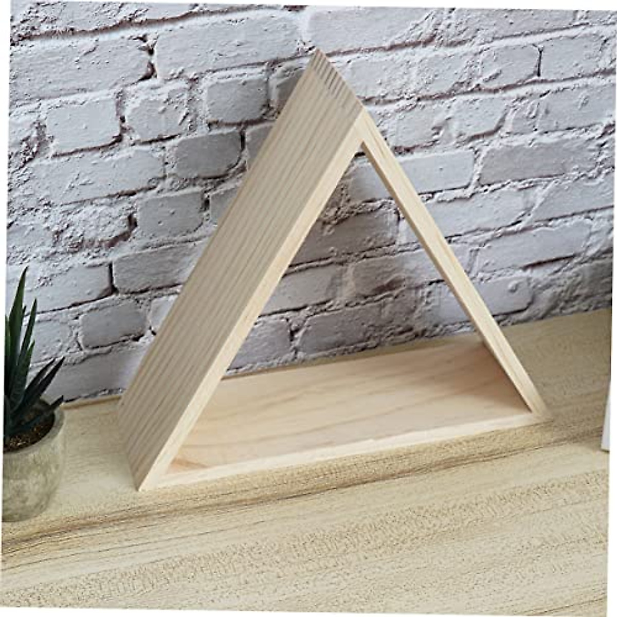 Cabilock 3pcs Room for Home Simple Pinewood Living Hollowed Shape Wall Daily Triangle Rack Bedroom Storage Hand-Made Dispaly Wooden Tool Shelf Use Decoration Hanging Display