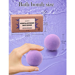 kastu Bath Bombs,2 Pack Fizzy Spa Gift Natural Hemp Oil Extract and Lavender Essential Oils Bath for Moisturizing Dry Skin,Relaxing,Bubble Bath for Gifts Idea for Men Women