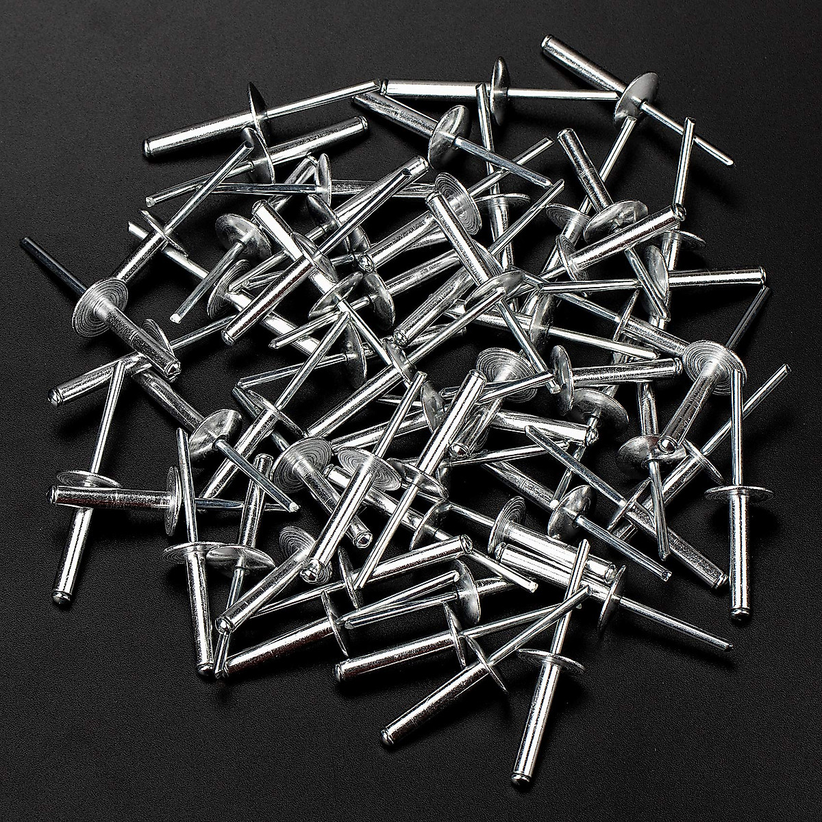 PAGOW 3/16 x 1 Inch (4.8x25mm) Flange Aluminum Blind Rivet, Large Self-Plugging Open End Decorating Fastener Nails Pop Rivets, Core Pulling Rivets Grip Pange 11/16-3/4 Inch (17.4-19mm) (60 Pcs)