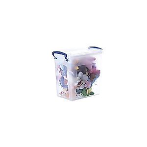 Superio Clear Storage Bins with Lids, Small Stackable Storage Boxes with Locking Latches and Handles (7 Quart(Deep), 2 Pack)