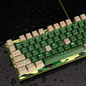 Merdia Mechanical Gaming Keyboard Wired Backlit OUTEM Black Switch Keyboard Full Size 104 Keys US Layout-Camouflage