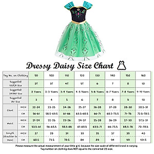 Dressy Daisy Ice Princess Coronation Green Costume Tulle Dress for Toddler Girls Halloween Birthday Party Fancy Outfit Size 3T, A