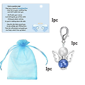 MKISHINE Something Blue for Bride to Be on Wedding Gifts Card Bridal Angel Bouquet Garter Charm Gift Card for Daughter on Wedding Day, from Mom Dad Grandma Sister Friends