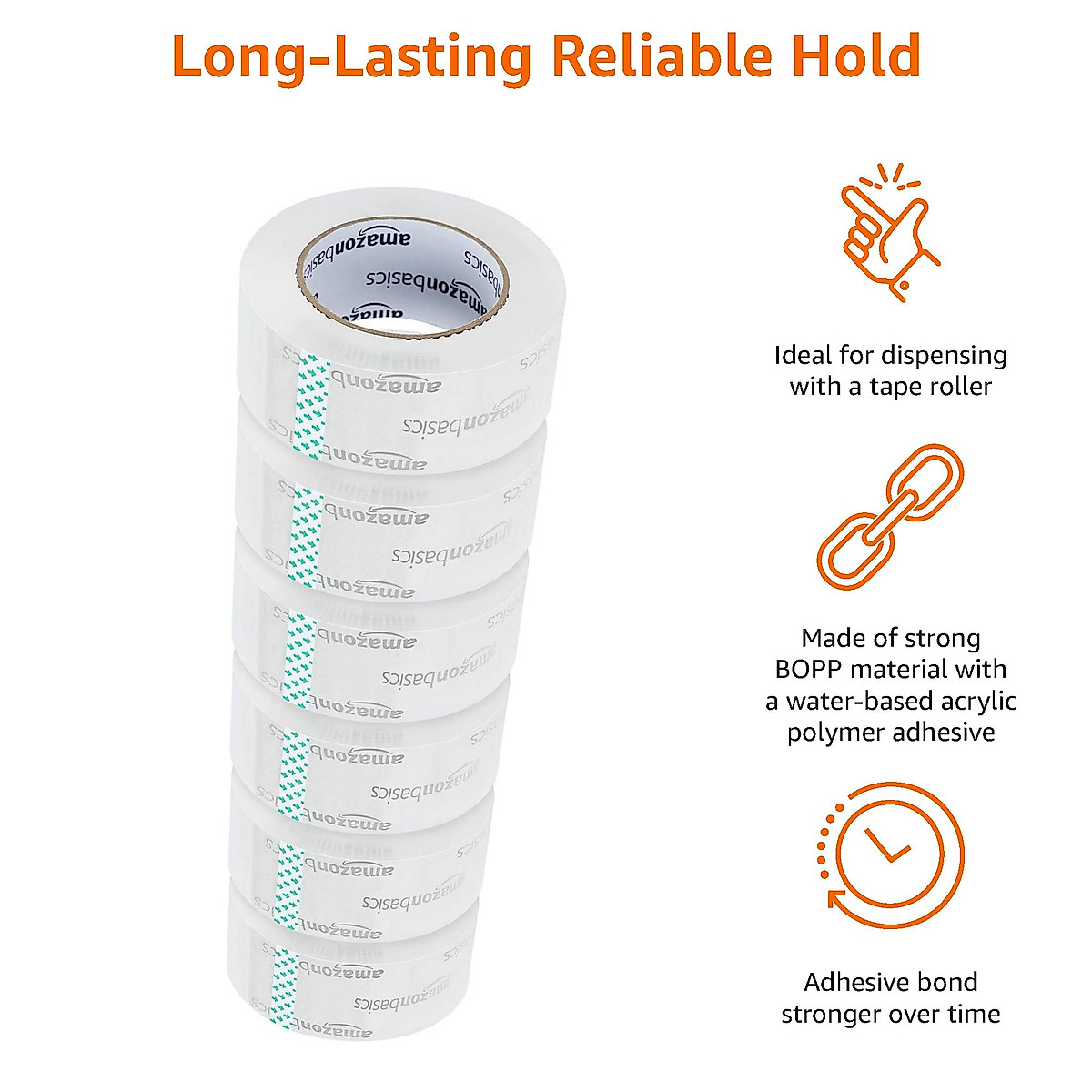 Amazon Basics Packing Tape, Designed for Moving, Storage and Packing, Shipping and Mailing, 1.88-Inch Wide x 109 Yards, Crystal Clear, 6-Pack