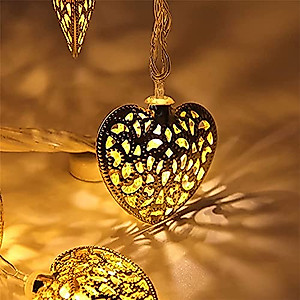 YUEWEIWEI Solar String Outdoor Garden Light Rustproof Silver Heart Shaped LED Light 20 LED Solar Fairy Tale String Light Garden Light Home Decoration
