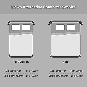 Cotton Farmhouse Comforter Set, King Size Bedding Sets, Dual-Sided Neutral Modern Design, with Boho Style Clipped Jacquard Stripes 3-Pieces /W Matching Pillow Shams (104x90 inches, White/Charcoal)