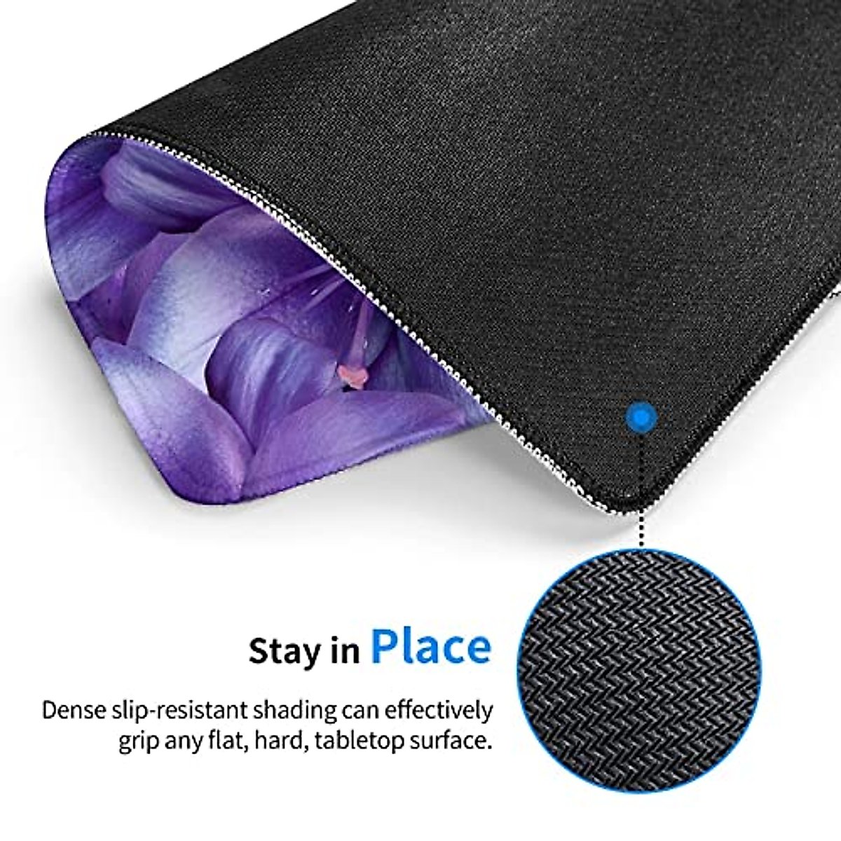 Purple Lily Flowers Printed Mouse Pad with Non-Slip Rubber Base Gaming Mouse Pad for Wireless Mouse Computers Laptop Office 10.2 x 8.3 in