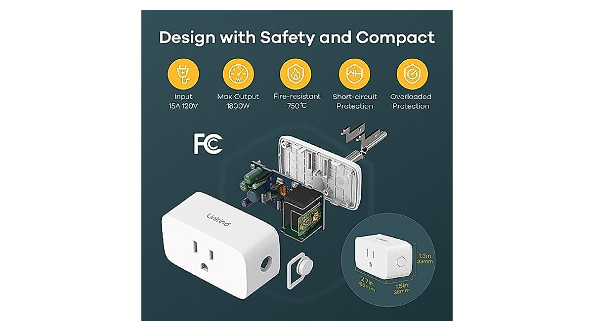 Linkind Matter Smart Plug 2-Pack - Compatible with Apple, Alexa & Google