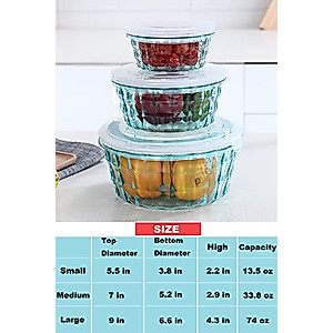 Taiuloo Set of 3 Salad Bowls with Lids, Salad Lunch Container To Go with Handle, Space Saving Nesting Bowls for Meal Prep, BPA Free Salad Serving Bowls, Plastic Bowl Set with Lid, Blue