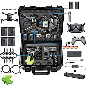 Lekufee Waterproof Hard Case Compatible with DJI FPV Combo and More DJI FPV Drone Accessories (NOT for DJI AVATA)(Case Only)