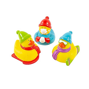 Fun Express Winter Sports Rubber Duckies - Toys - 12 Pieces