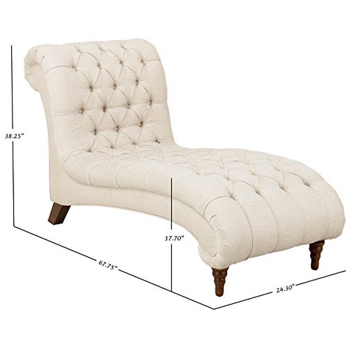 Homelegance St. 30" Claire Fabric Chesterfield Chaise, Almond Brown
