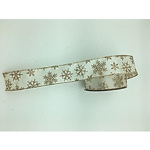 Celebrate IT- Ribbon Bow-tique-Glitter Gold snowflake- 1.5 in x 25ft